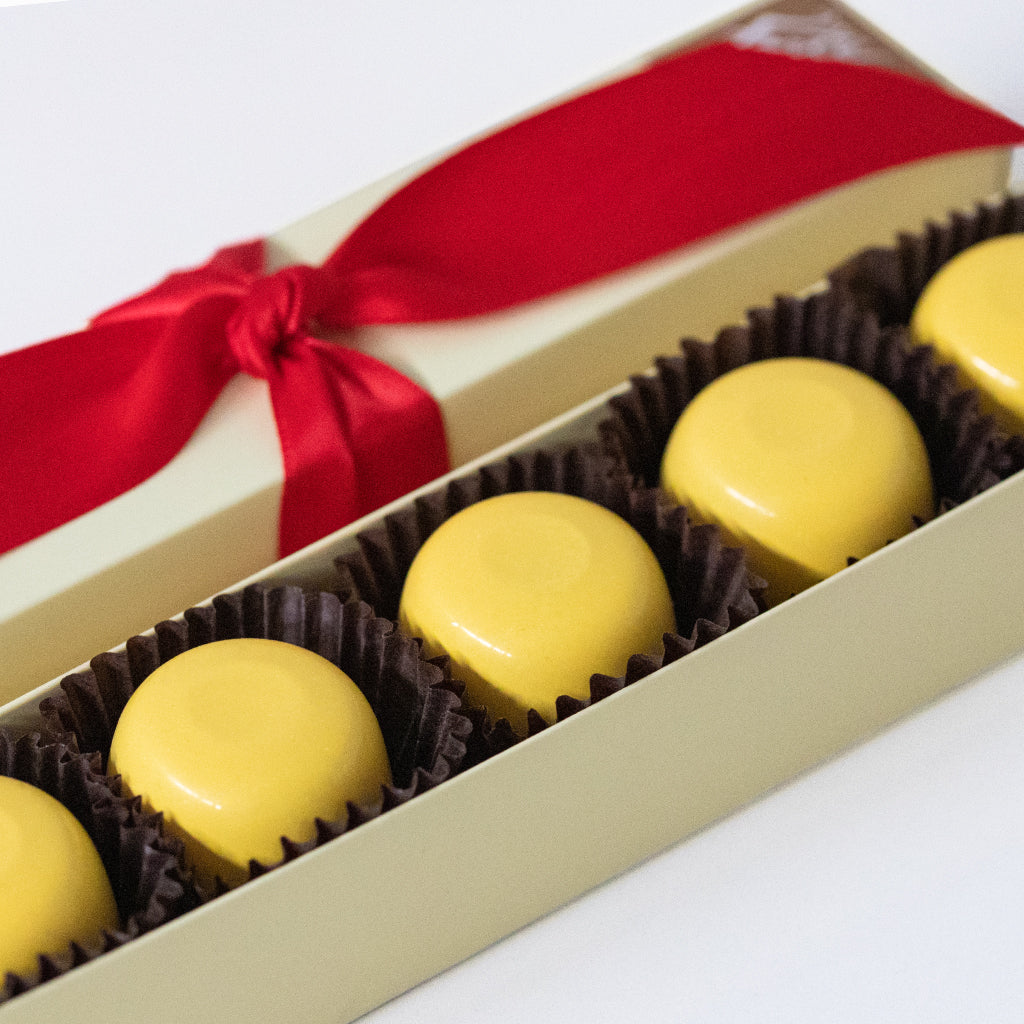 5 piece box of Honey Lemon Truffles (Case of 6) – Forte Chocolate Wholesale